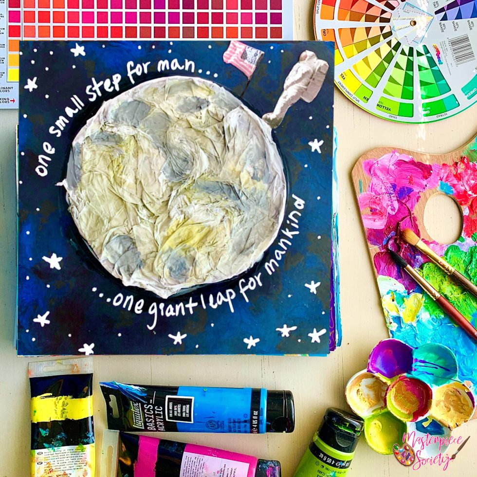 Make One Small Step with this Mixed Media Moon Art! - Masterpiece Society